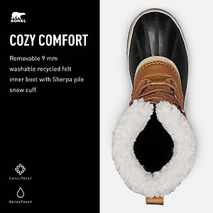 Sorel Men's Snow Winter Boots, Camel Brown Black, 11