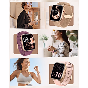 Smart Watches for Women, 1.91" HD Fitness Tracker Watch with Blood Pressure/Heart Rate Monitor, Bluetooth 5.3 Make Calls Smart Watch for Android/iOS Phones, IP68 Waterproof Fitness Watch for Women