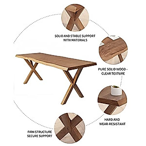 jinhuajinwei Solid Wood Long Desk for Home Ofiice Modern 55 inch Wide Computer Thick Sturdy Wooden Table