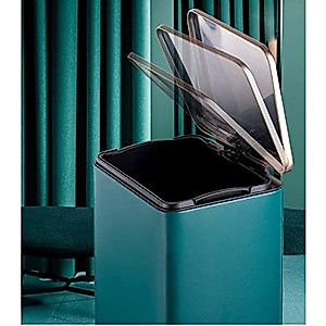 JGATW Garbage Can Household Trash Cans Living Room Creative Step Trash Can with Lid Bedroom Office Bathroom for Home Office (Color : Black, Size : 9L)
