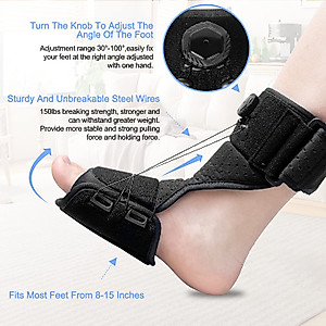 XRUIDI Upgrade Plantar Fasciitis Night Splint With Knob Adjustment, Plantar Fasciitis Women Men, Relief Brace Foot Support Brace, Relief Plantar Fasciitis, Foot Drop, Achilles Tendonitis