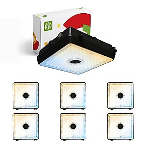 ASD Canopy LED Light 45W Color Adjustable, 6917Lm, Dimmable, UL & DLC Premium, 120-277V Waterproof Commercial Canopy Lights for Gas Station Parking Shop Entrance Carport with Motion Sensor Base