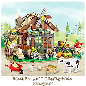 Friends Farm Mini Building Blocks, MOC Creative Farm Animals Model Set for Kids Ages 6+,899 Pcs Simulation Architecture Toy for Adults