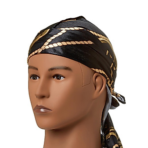 KISS RED Bow Wow Power Wave Luxe Design Durag (Black Gold)