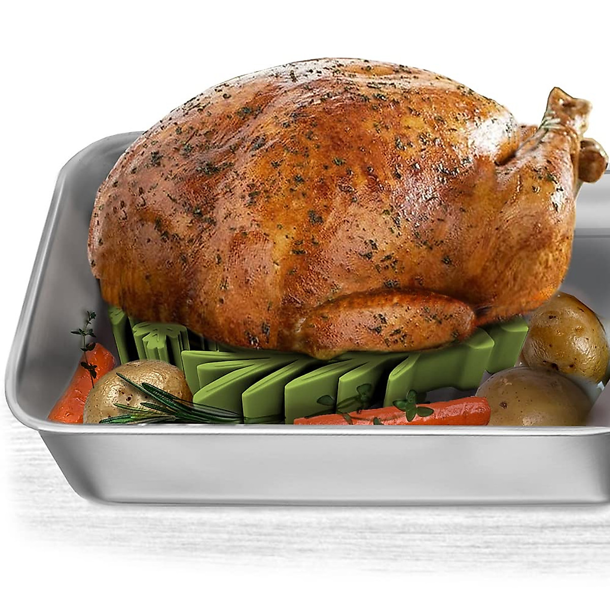 Talisman Designs Multi-Use Roasting Rack & Trivets, Raise Meat & Veggies in Cookware, Evenly Cook, Non-Stick, Heat Resistant up to 500 Degrees Fahrenheit