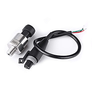 Water Pressure Transducer,1/8NPT Thread Stainless Steel Pressure Transducer Sender Sensor 30/100 /150/200/300/500 psi for Oil, Fuel Air, Water