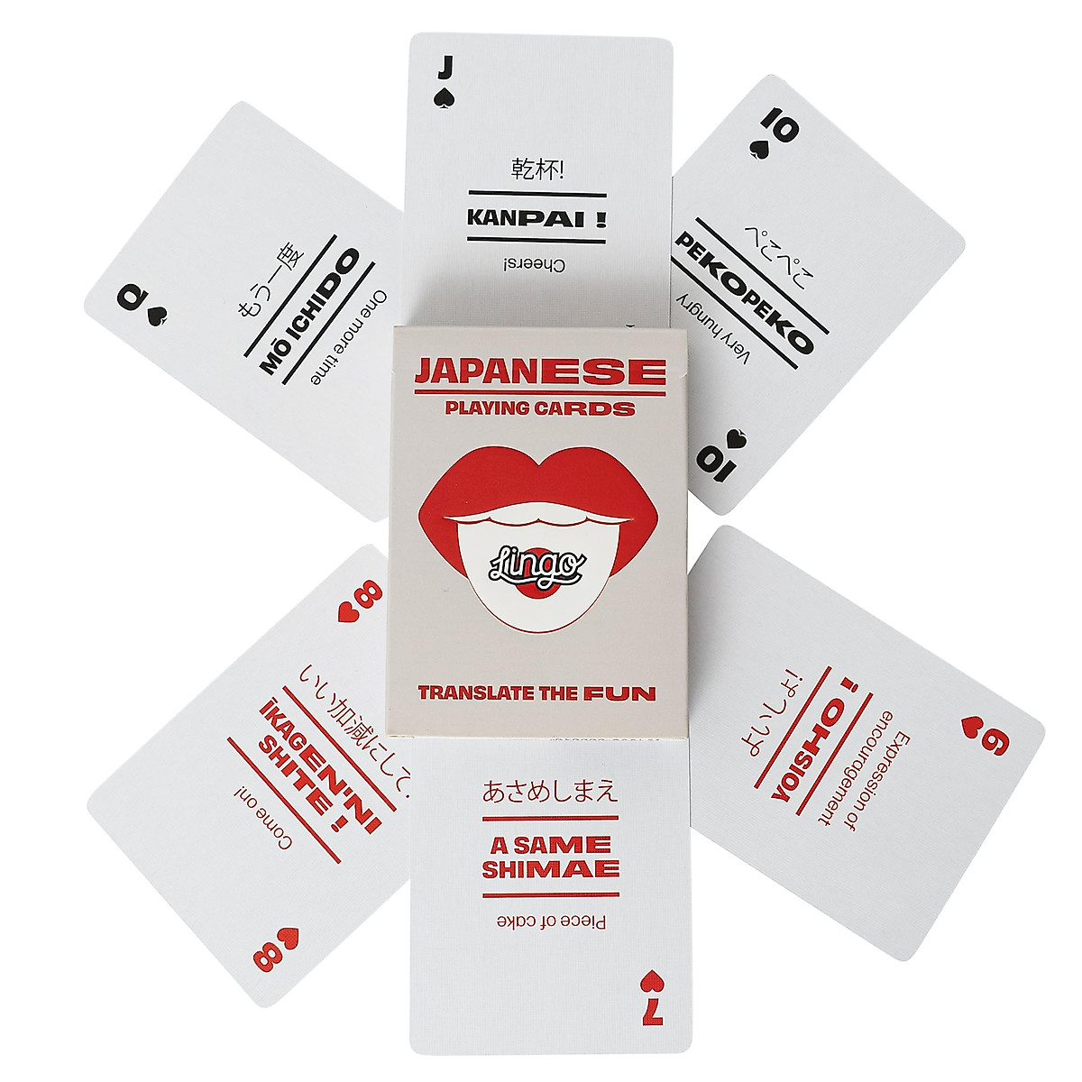 Lingo Japanese Playing Cards | Travel Flashcards | Learn Japanese Vocabulary in A Fun & Easy Way | 52 Essential Translations