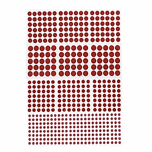 IndianStore4All Color Velvet Dot Bindi Tattoo Stickers Adhesive Body Jewelry Multi Size Indian Daily Use Forehead Bindi Round Dot (Mehroon)