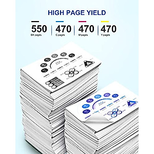 202 202XL Ink Cartridges for Epson Printer Remanufactured Compatible for Epson 202 XL 202XL T202XL Work for Epson Expression Home XP-5100 Workforce WF-2860 Printer (1 Black 1 Cyan 1 Magenta 1 Yellow)