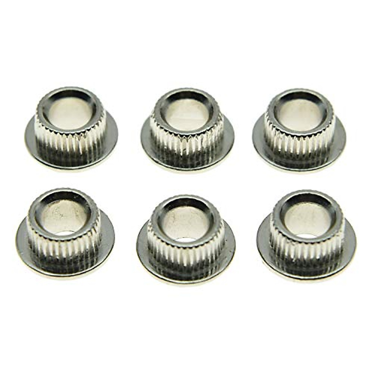 KAISH Metal Nickel 10mm Vintage Guitar Tuning Keys Conversion Bushings Adapter Ferrules