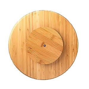 Plutreas Bamboo Lazy Susan Turntable for Cabinet or Table (14 in)