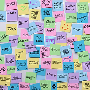 MyLifeUNIT Sticky Notes 3x3, Bulk Pack 54 Note Pads 5400 Sheets for Daily Reminder, Self-Stick Notes with 6 Assorted Colors