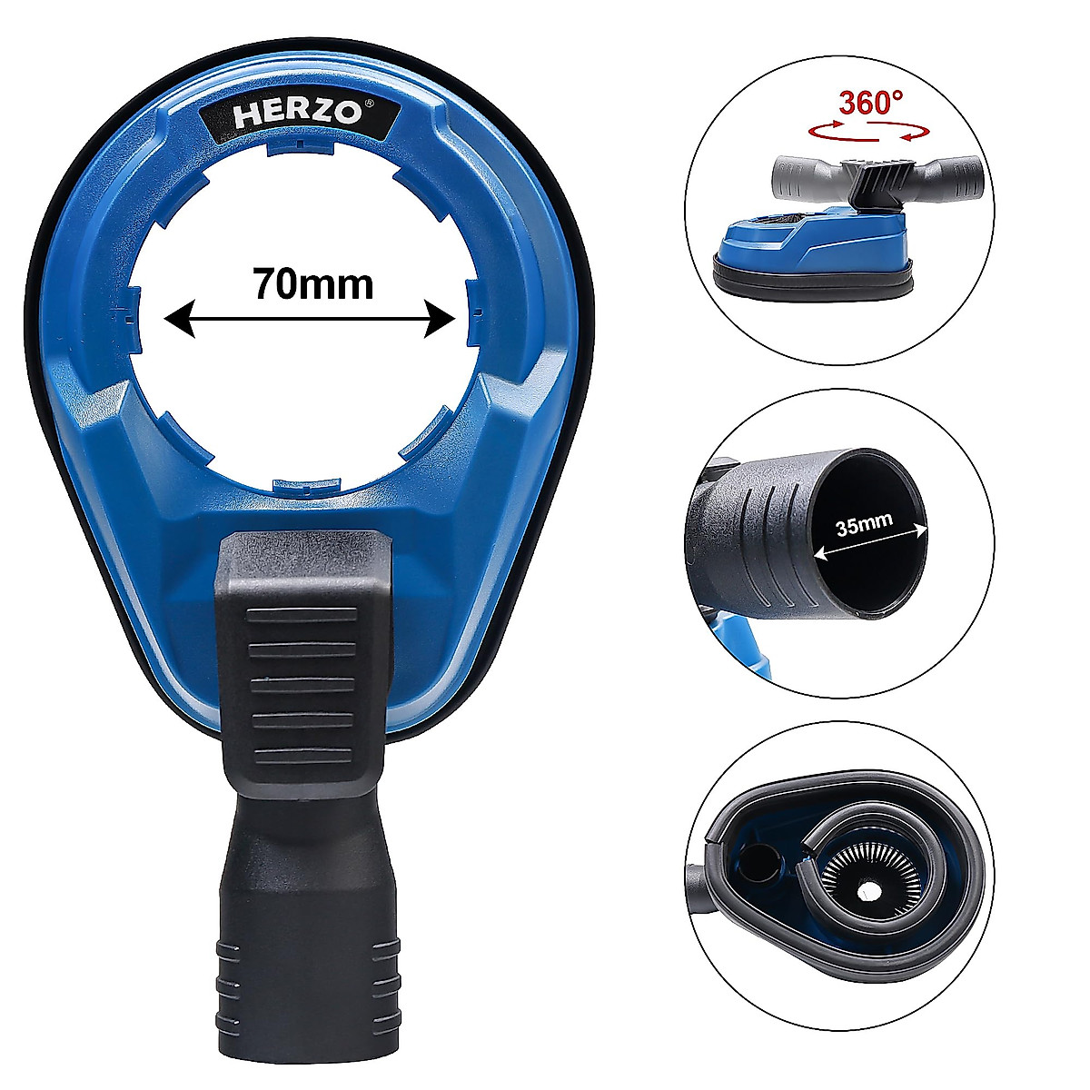 HERZO Drill Dust Collection Attachment, Hammer Dust Collection Attachment, Universal Dust Shroud for Drilling,with a Max Drilling Diameter of 70 mm