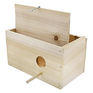 Rural365 Bird Nest Box - Medium 8.7 x 5 x 4.75in Wooden Bird Nesting Boxes for Cages Fits Swallow Finch Parakeet Dove