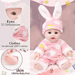 TUSALMO 12 Inch Baby Doll with Accessories Set,Soft Baby Dolls for 3+ Year Old Girls boy,Baby Toys for Birthday Gift