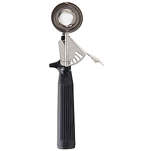 Winco ICOP-30 Ice Cream Disher with Black Handle, Size 30, Stainless Steel