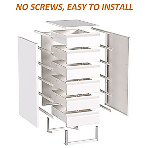 METAN Metal 6 Drawer Vertical File Storage Cabinet, Small Under Desk Storage Cabinet, Metal Chest for Office, Bedroom, Living Room, Assembly Required, White