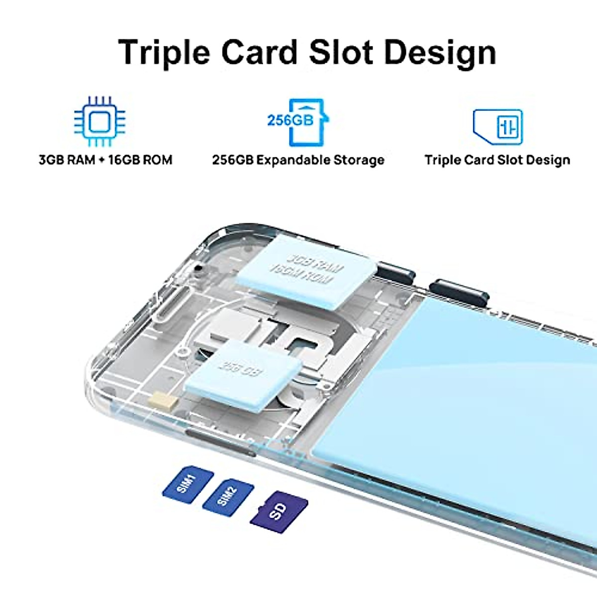 DOOGEE X97 Android 12 Smartphone,6.0" HD Screen,Dual 4G Unlocked Android Phones,AI Double Camera,Triple Card Slots,4200mAh Battery,3GB+16GB Unlocked Phones,Face Unlock Phone-Green