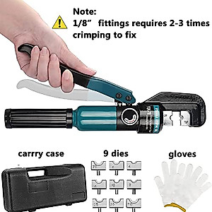 Steel DN Mate Hydraulic Crimping Tool/Hydraulic Crimper with Dies for Stainless Steel Cable Railing Hardware,Battery Cable Crimping Tool DC01