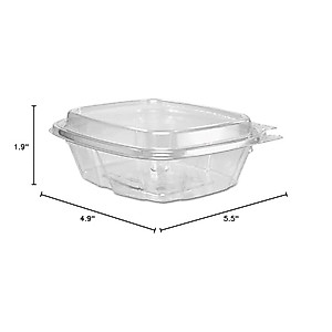 Dart CH8DED 8 oz Tamper-Resistant Clear Hinged Container with Dome Lid (Case of 200)