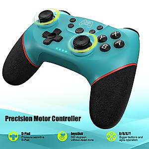 Diswoe Controller for Switch, Bluetooth Controller for Switch/Switch Lite, Wireless Controller with Turbo, Gyro Axis, Dual Shock and Motion Control, Easy and Long Game