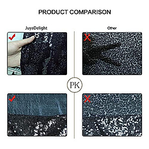 Juya Delight 6FT X 8FT Non-Transparent Sequin Photography Background Backdrop Curtain for Birthday Party Wedding Festival Ceremony (Black)