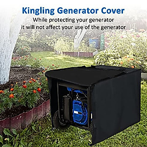 Kingling Generator Cover - Generator Covers Heavy Duty 600D Waterproof for Most 5000-10000 Watt Universal Generator Covers - 32”L x 24”W x 24”H