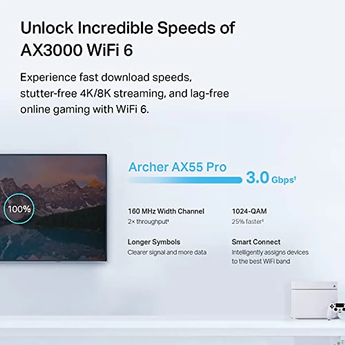 TP-Link AX3000 WiFi 6 Router (Archer AX55 Pro) - Multi Gigabit Wireless Internet Router, 1 x 2.5 Gbps Port, Dual Band, VPN Router, OFDMA, MU-MIMO, USB Port, WPA3, Compatible with Alexa