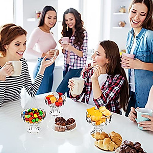 Potchen Glass Ice Cream Bowls Tulip Clear 3.4-6.8 oz Footed Small Dessert Cups for Sundae Trifle Fruit Salad Muffins Cake Pudding Christmas Holiday Party (12 Pieces)