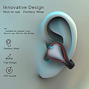 Open Ear Headphones air Conduction Headphones Bluetooth Workout Headphones Open Ear Earbuds for Sports Running Headphones Exercise Around Ear (Single Ear Black)