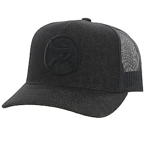 HOOEY Men’s Roughy Adjustable Snapback Hat (Black/Black)