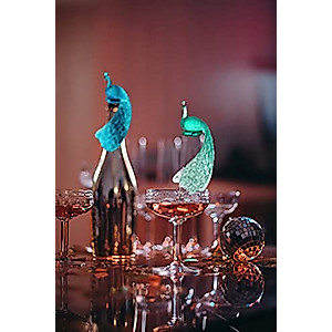 Wine Stoppers for Wine bottles, Silicone Peacock Wine Bottle Stopper cute, Beverage Bottle Stoppers funny, Wine Outlet Cap, Bottle Cover. (Blue)