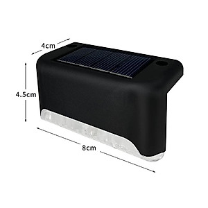 ZHUANYIYI 4 Pieces, Outdoor Solar Stair Lighting, Garden Fence Aisle Lighting Landscape Light, Home Garden Pavement Step Waterproof Decorative Light