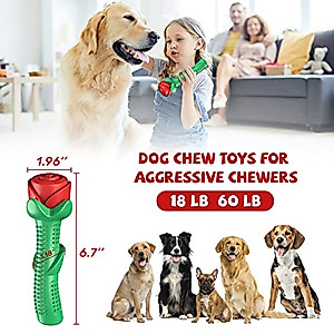 ucho Dog Chew Toys for Aggressive Chewers, Rose Dog Toys for Small Meduium Large Dogs, Interactive Dog Chew Toys for Training and Cleaning Teeth