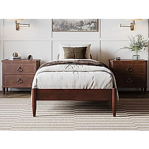 AFI, Pasadena 14" Twin XL Wood Basic Platform Bed Frame, Walnut