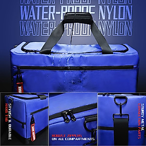 Sneaker Bag for Travel/Sneakerhead gift/Outdoor Sports Bag/Gym Bag /, A Multi-functional Travel Duffel Bag with 3 Adjustable Dividers, & Shoulder Strap,Made of Nylon, by Krone Kalpasmos-Blue