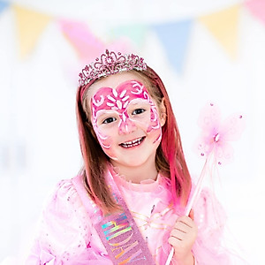 Casoty Birthday Girl Sash & Rhinestone Tiara Set, Birthday Crowns for Women, Happy Birthday Queen Tiara for Women, Birthday Sash and Tiara for Women, Glitter Birthday Sash Birthday Party Favors