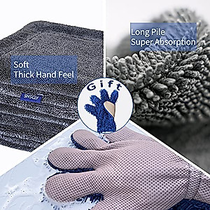 SHSCLY Microfiber Car Drying Towel Large Double-Sided Twist Pile Gray 23.6 x 35.4 Inches Pack of 1