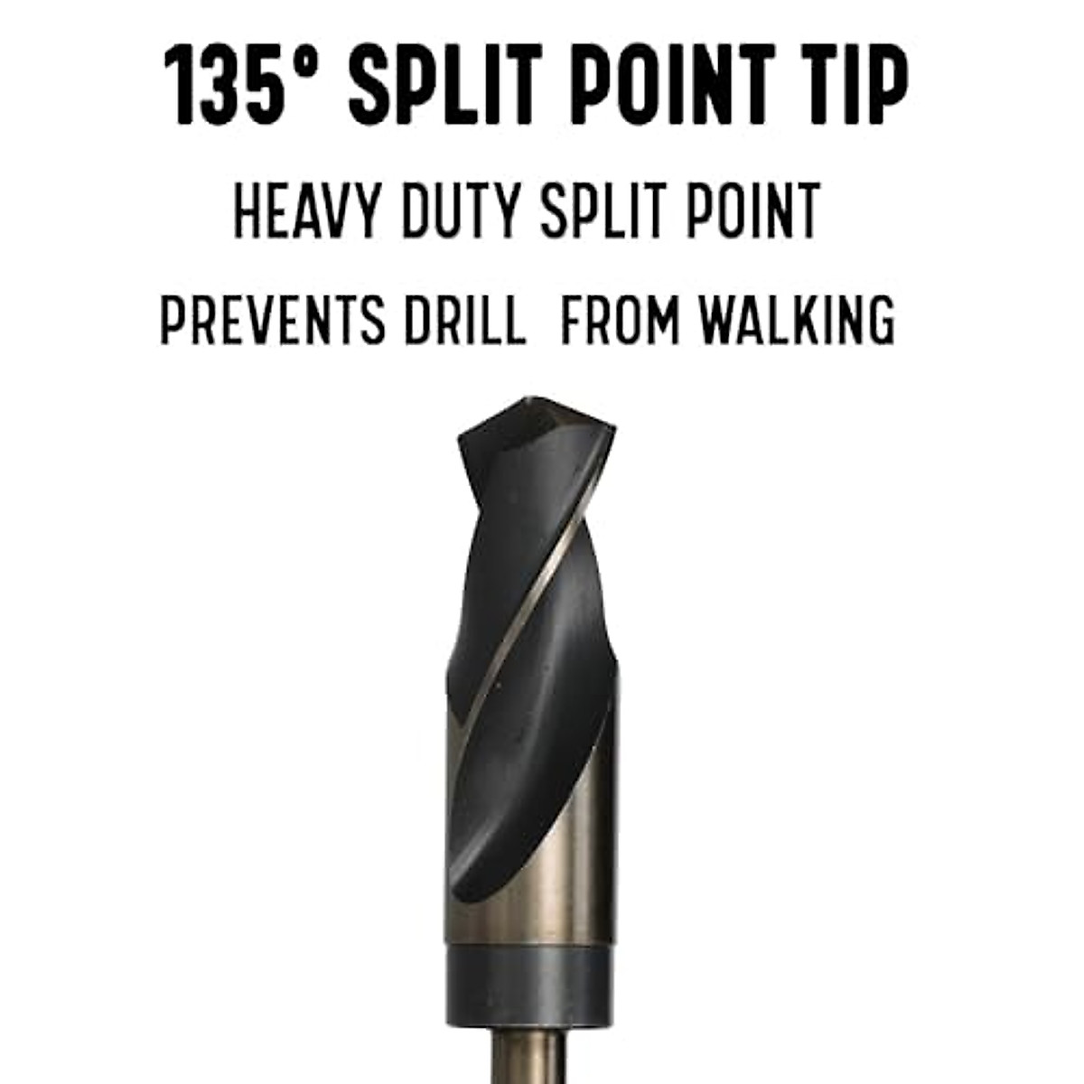 Drill America - KFDRSD3/8X5/8 5/8" Reduced Shank High Speed Steel Black & Gold KFD Drill Bit with 3/8" Shank, KFD Series