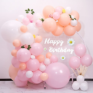MOMOHOO Pastel Pink Balloons Garland - 120Pcs 18/12/5 Inch Light Pink Balloons Different Sizes, Macaron Baby Pink Balloons Arch for Girl Baby Shower, Gender Reveal Pink Latex Balloons Blush Ballons