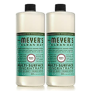 Mrs. Meyer's Multi-Surface Cleaner Concentrate, Use to Clean Floors, Tile, Counters, Basil, 32 fl. oz - Pack of 2