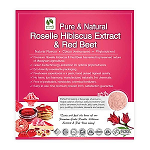 Roselle Hibiscus Extract - Bionutricia Extract Natural Asian Gourmet Standardized Fresh Beverage or Bakery Ingredient, Natural Flavor, Natural Color, Phytonutrient of Powder (1000g)