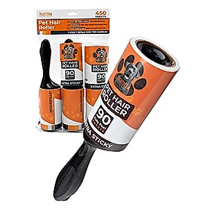 Mighty Paw Pet Hair Roller (5 Lint Roller Refills) | Extra Sticky Lint Rollers for Pet Hair. Travel Pet Lint Roller. Pet Hair Remover for Clothes, Pet Fur Remover. Dog Hair Remover for Couch Furniture