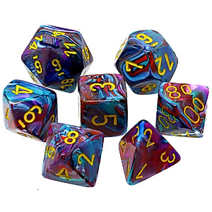 Chessex CHX27450 Dice-Festive Set, Mosaic/Yellow