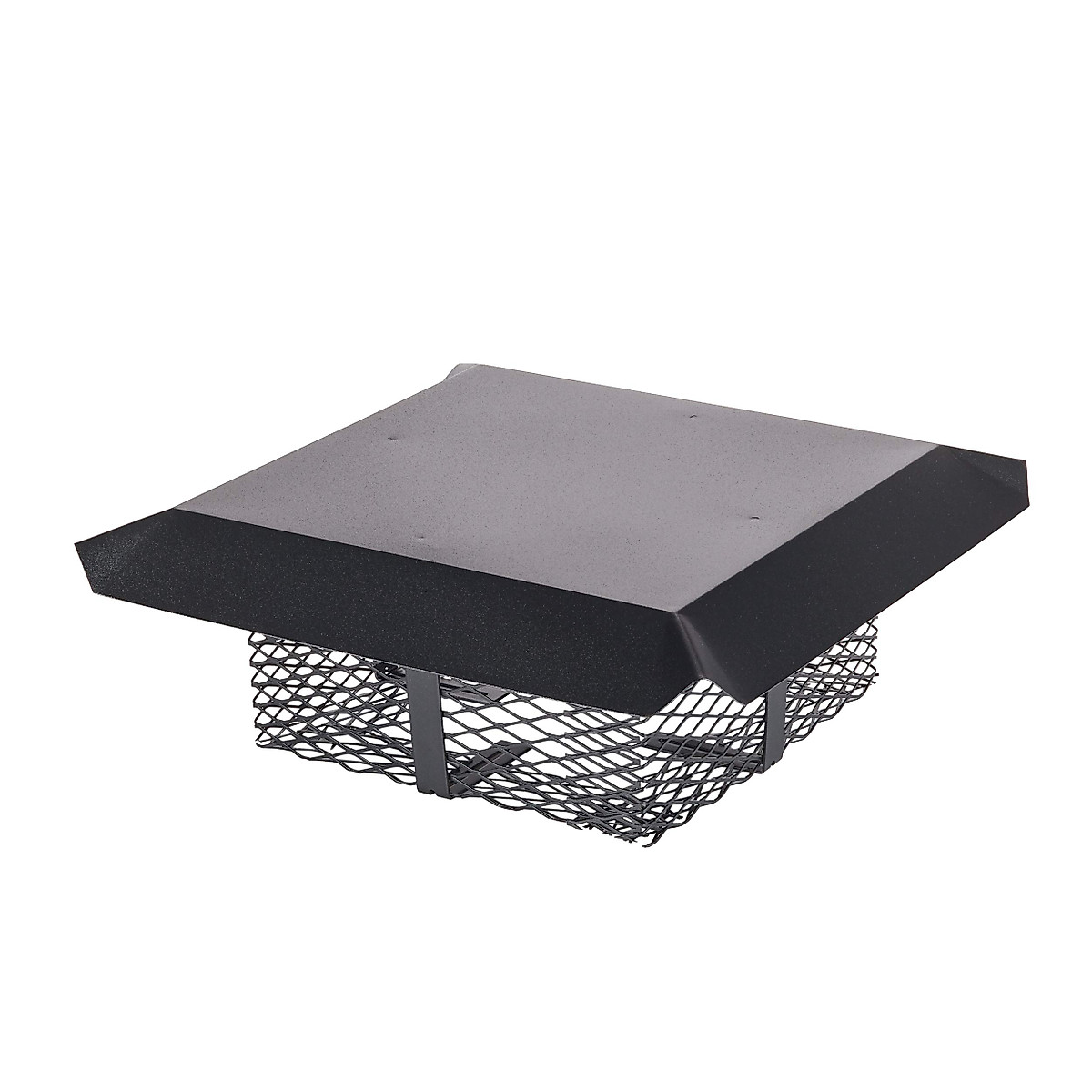 HY-C Galvanized Steel Chimney Cover - SCADJ-S Black Adjustable Chimney Cap, Single Chimney Flue Cover, Bolt-On Chimney Vent Cap (Size Small)