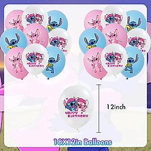 85 Pack Pink lilo Birthday Party Supplies Kids Party Decorations Includes 1 Large Banner 1 Cake Topper 1 Tablecloth 6 Spiral Lifters 10 Invitation Cards 10 Plates 18 Balloons 24 Cupcake Toppers