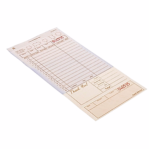 AmerCare Royal Tan Guest Check Paper Receipt Book, Carbonless Order Book with 15 Lines, 2 Part Loose, Pack of 250 Server Notepad Books