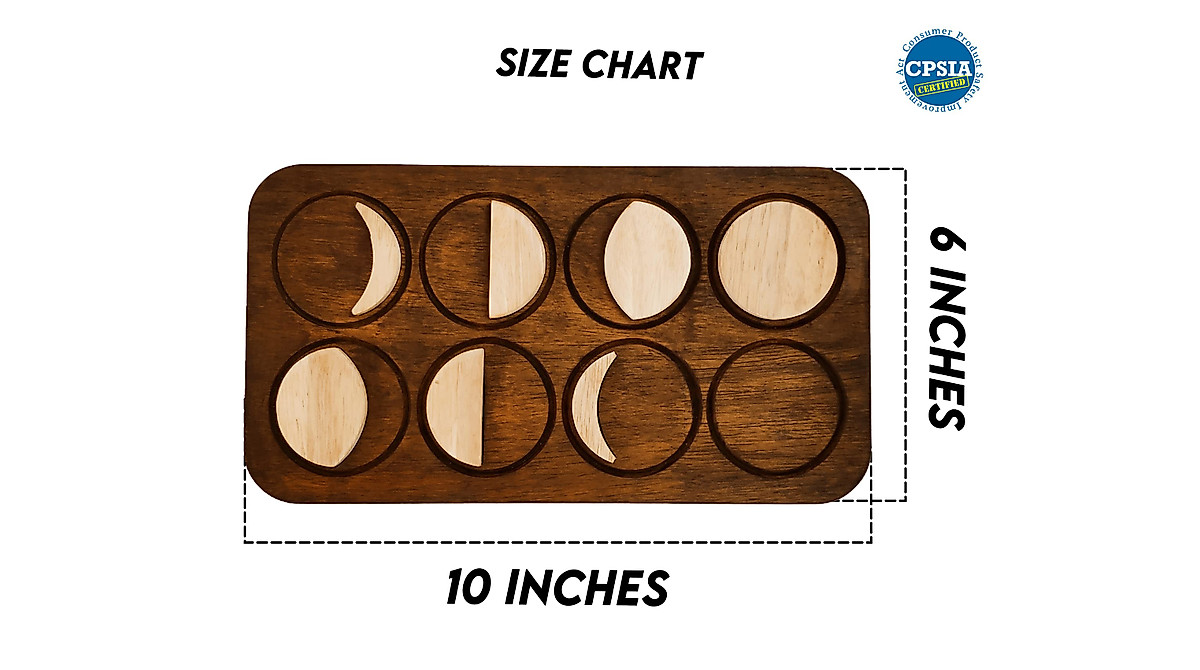 Wooden Moon Phases Puzzle | Montessori Educational Toy