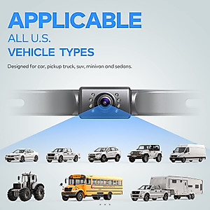 eRapta Backup Camera Rear View License Plate, 45° Adjustment Bracket with 149° Perfect Angle, Night Vision, IP69K Lever Waterproof for Pickup Truck Car SUV Sedan Truck