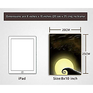 Halloween Day of The Dead Skull Dead Abstract Art Painting Set of 3 ( 8”X10”Canvas Picture) Home Living Room Decor Pumpkin Halloween Decor Poster Wall Art Pictures Painting Room Home Decor Gift